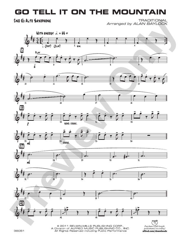 Go Tell It on the Mountain: 2nd E-flat Alto Saxophone: 2nd E-flat Alto ...