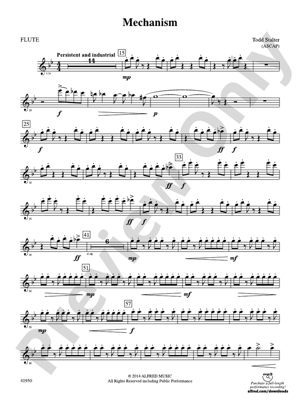 Mechanism: Flute: Flute Part - Digital Sheet Music Download