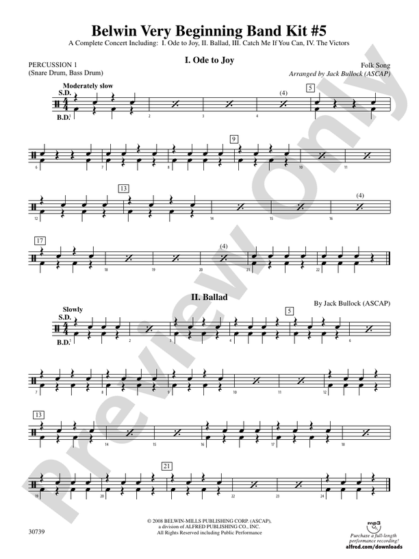 Belwin Very Beginning Band Kit #5: 1st Percussion: 1st Percussion Part ...