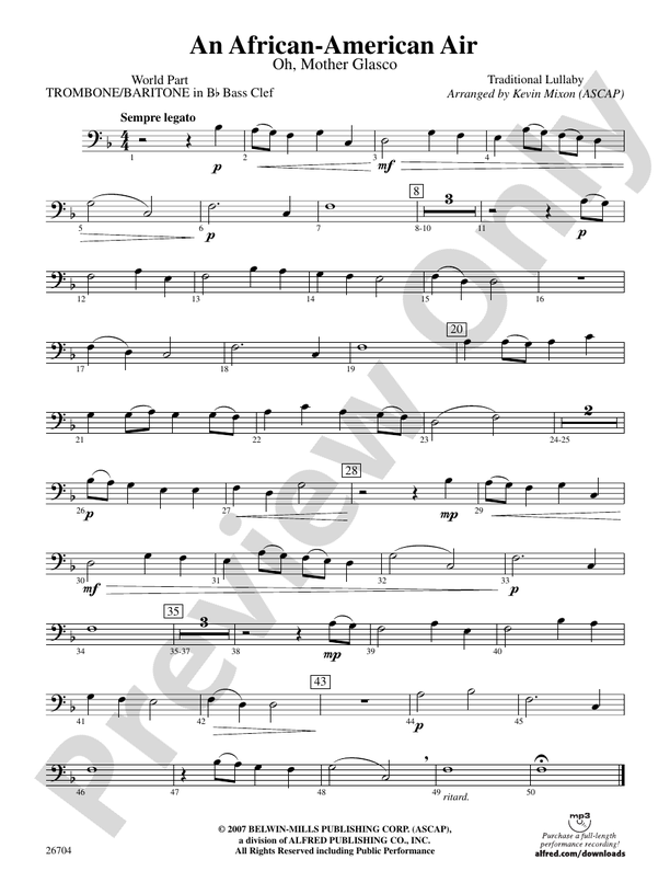 An African-American Air: (wp) 1st B-flat Trombone B.C.: (wp) 1st B-flat ...
