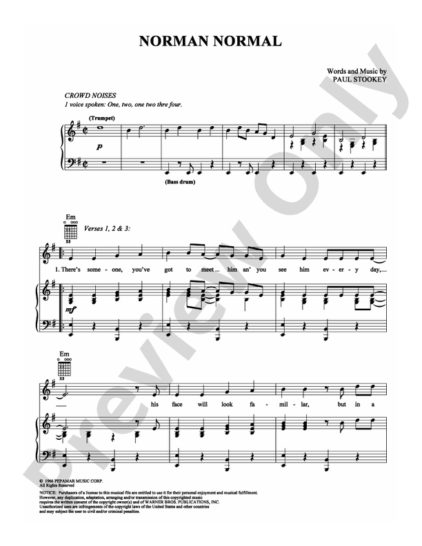 Norman Normal: Piano/Vocal/Chords: Peter, Paul & Mary - Digital Sheet ...