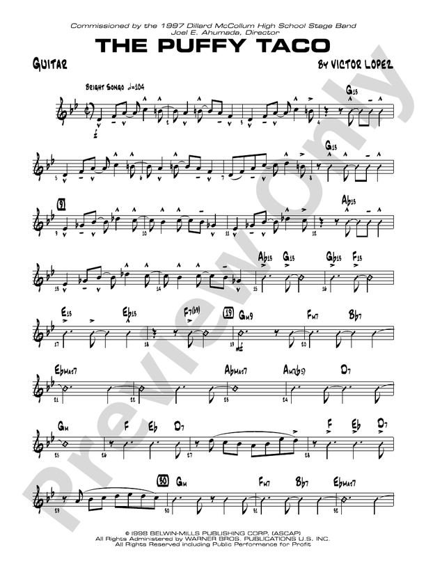 Puffy Taco: Guitar: Guitar Part - Digital Sheet Music Download