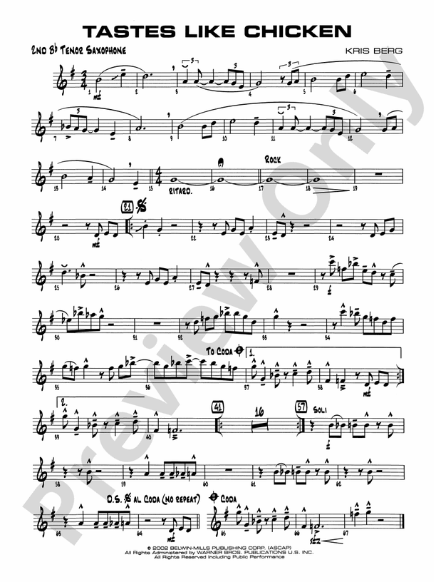 Tastes Like Chicken: 2nd B-flat Tenor Saxophone: 2nd B-flat Tenor ...