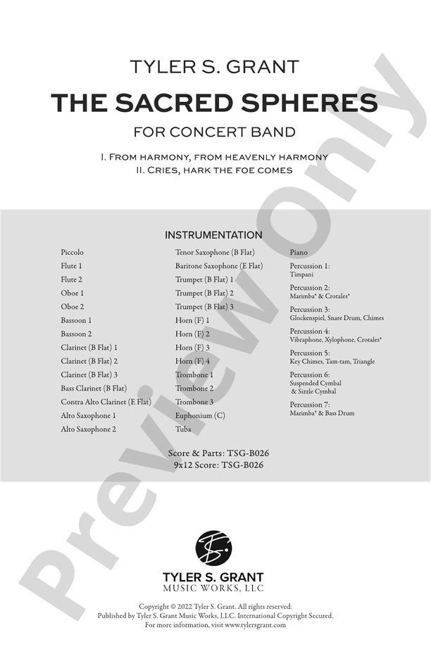 The Sacred Spheres: Score: Concert Band Score - Digital Sheet Music ...