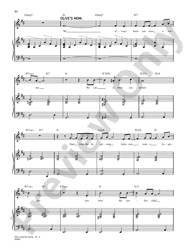 The I Love You Song (from "The 25th Annual Putnam County Spelling Bee"): Piano/Vocal/Chords ...