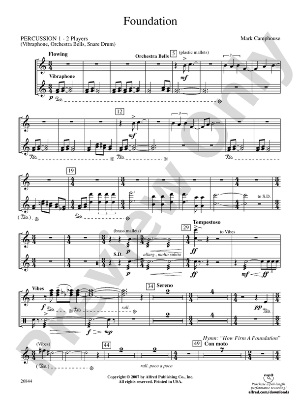 Foundation: 1st Percussion: 1st Percussion Part - Digital Sheet Music ...