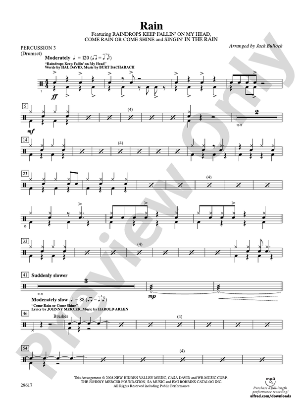 Rain: 3rd Percussion: 3rd Percussion Part - Digital Sheet Music Download