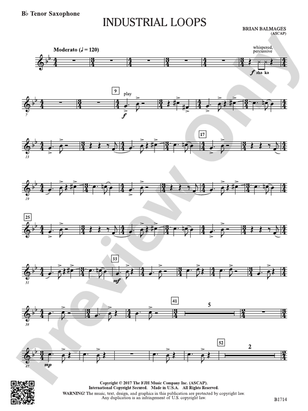 Industrial Loops: B-flat Tenor Saxophone: B-flat Tenor Saxophone Part ...