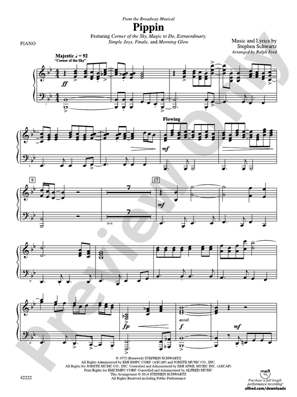 Pippin: Piano Accompaniment: Piano Accompaniment Part - Digital Sheet ...
