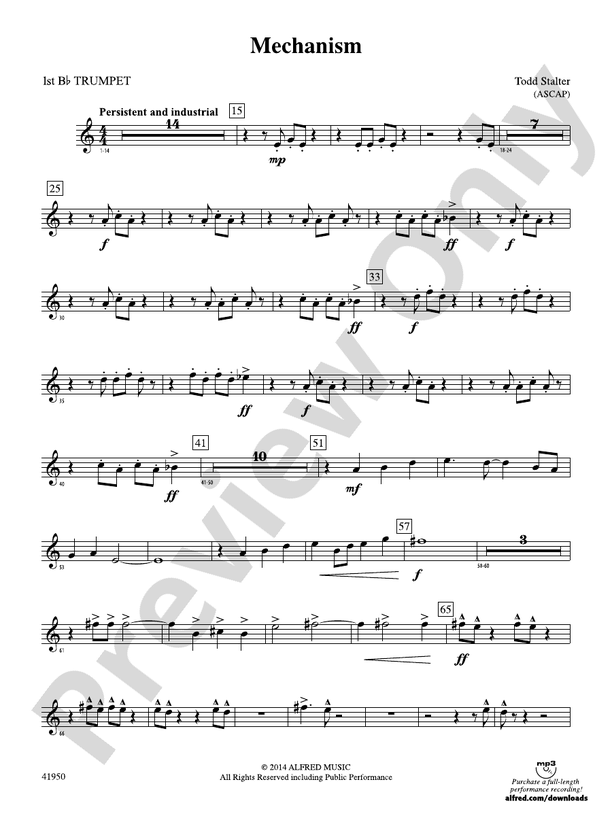 Mechanism: 1st B-flat Trumpet: 1st B-flat Trumpet Part - Digital Sheet ...