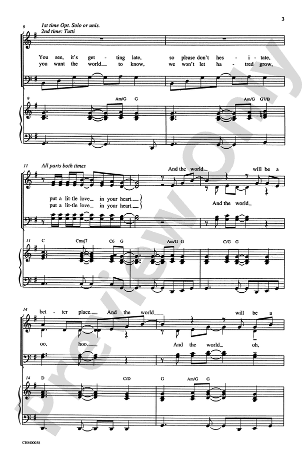 Put a Little Love in Your Heart: SATB Choral Octavo - Digital Sheet ...