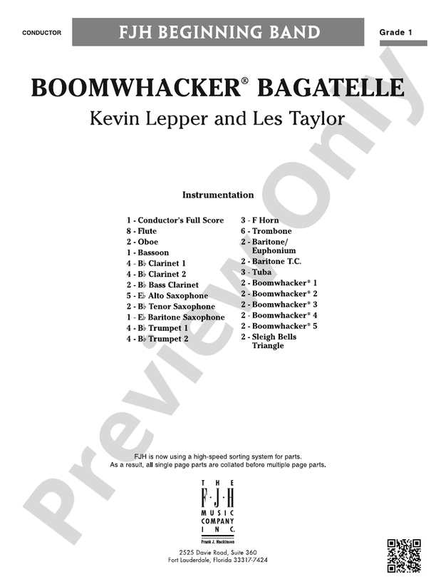Boomwhacker® Bagatelle: Score: Concert Band Score: Kevin Lepper ...