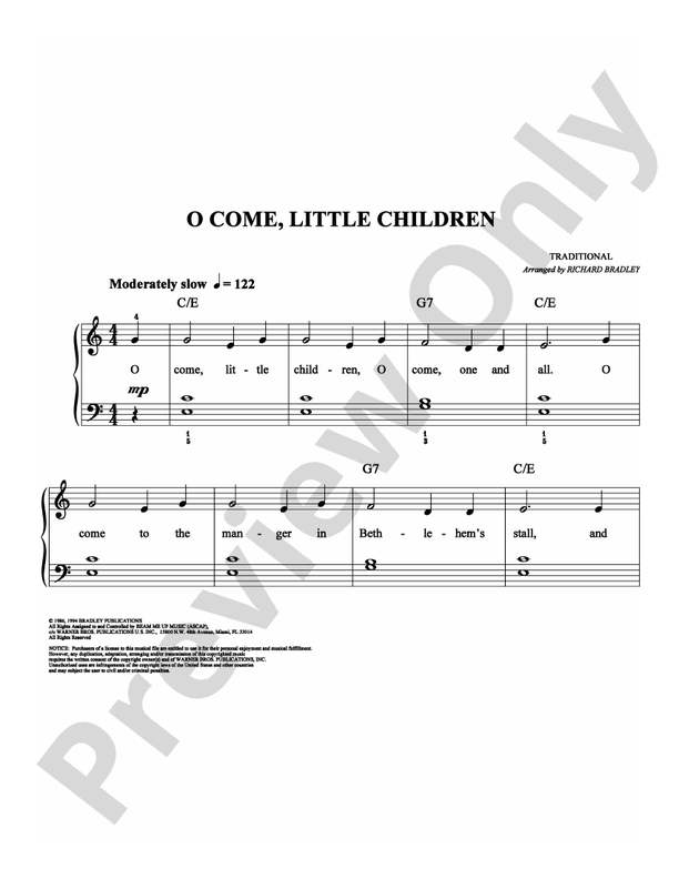 O Come, Little Children: Easy Piano: Traditional - Digital Sheet Music ...