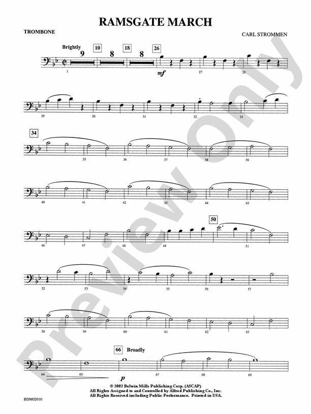 Ramsgate March: 1st Trombone: 1st Trombone Part - Digital Sheet Music ...