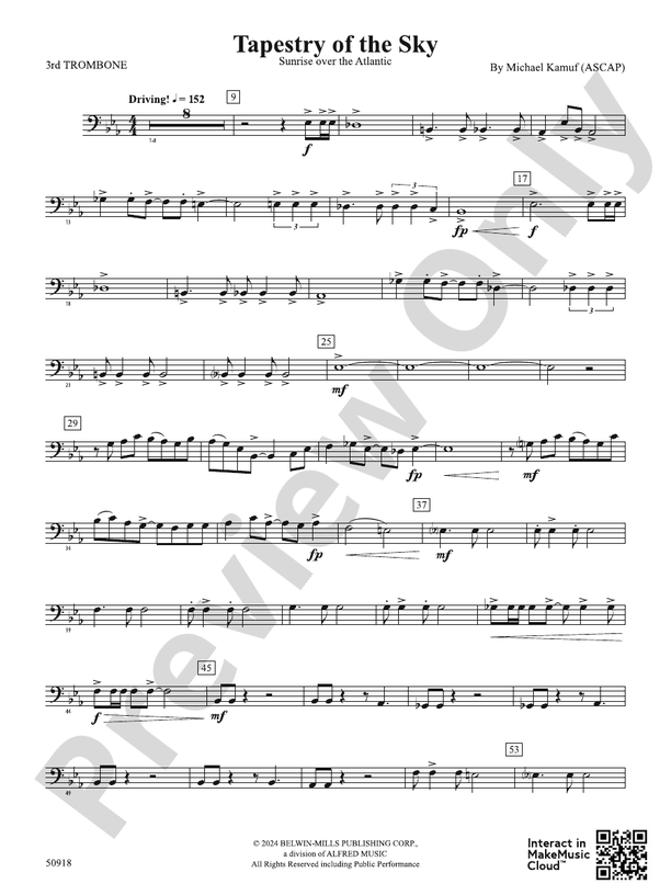 Tapestry of the Sky: 3rd Trombone: 3rd Trombone Part - Digital Sheet ...