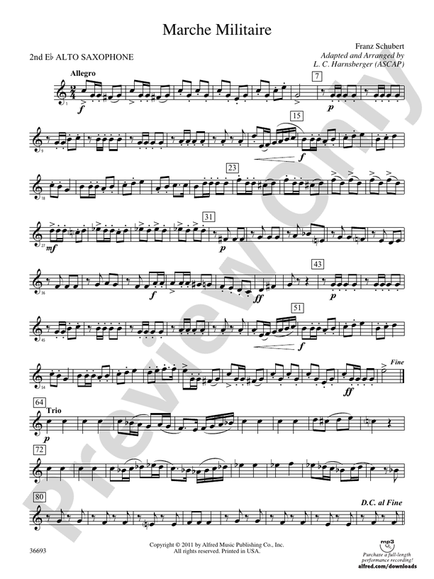 Marche Militaire: 2nd E-flat Alto Saxophone: 2nd E-flat Alto Saxophone ...
