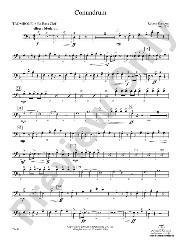 Conundrum: (wp) 1st B-flat Trombone B.C.: (wp) 1st B-flat Trombone B.C ...