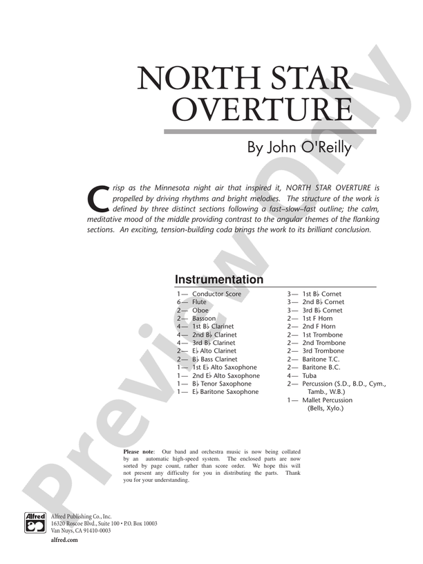 North Star Overture: Score: Concert Band Score - Digital Sheet Music ...