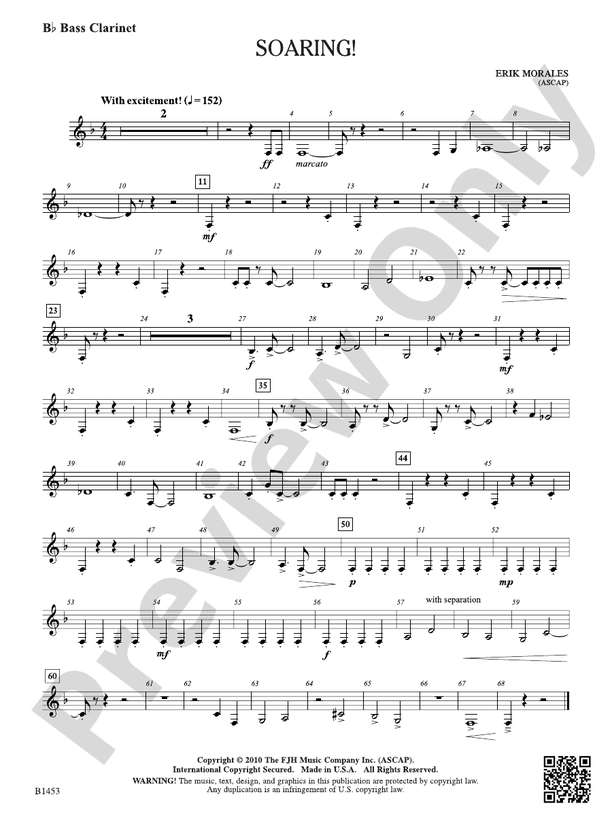 Soaring!: B-flat Bass Clarinet: B-flat Bass Clarinet Part: Erik Morales - Digital Sheet Music ...