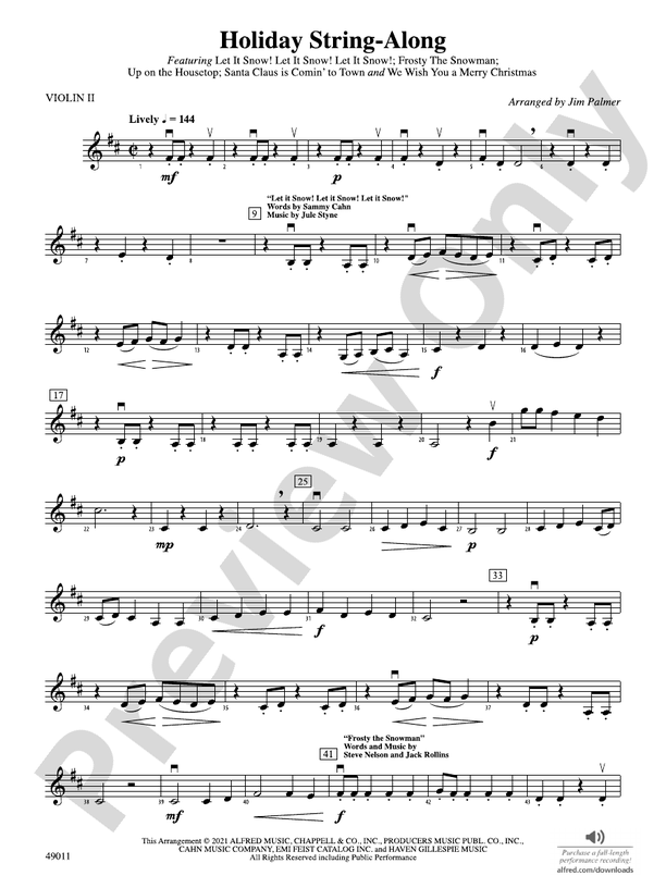 Holiday String-Along: 2nd Violin: 2nd Violin Part - Digital Sheet Music Download