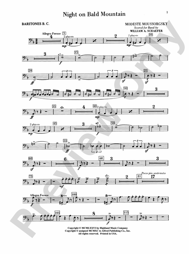 Night on Bald Mountain: Baritone B.C.: Baritone B.C. Part - Digital ...
