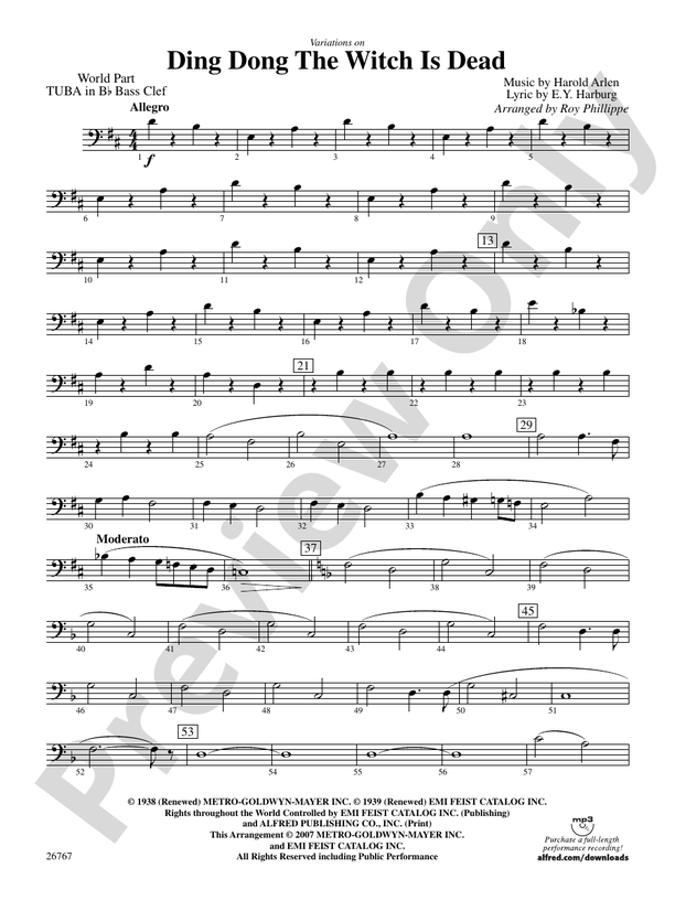 Variations on Ding Dong the Witch Is Dead (fromThe Wizard of Oz): (wp ...