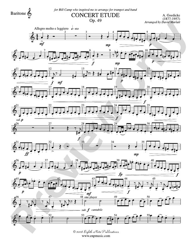 Concert Etude, Op. 49 (Solo Trumpet and Concert Band): Baritone T.C ...