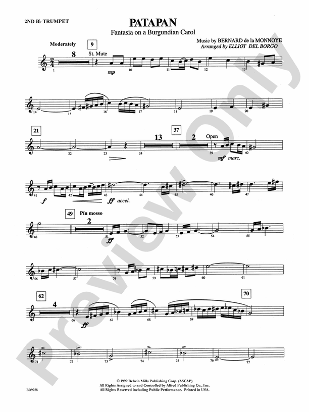 Patapan: 2nd B-flat Trumpet: 2nd B-flat Trumpet Part - Digital Sheet Music Download