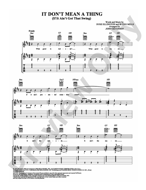 It Don't Mean a Thing (If It Ain't Got That Swing): Guitar TAB: Duke ...