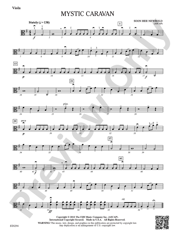 Mystic Caravan: Viola: Viola Part: Soon Hee Newbold - Digital Sheet Music Download