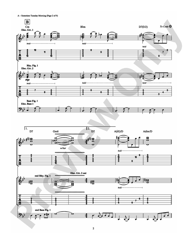 Sometime Tuesday Morning: Guitar TAB: Johnny A. - Digital Sheet Music Download