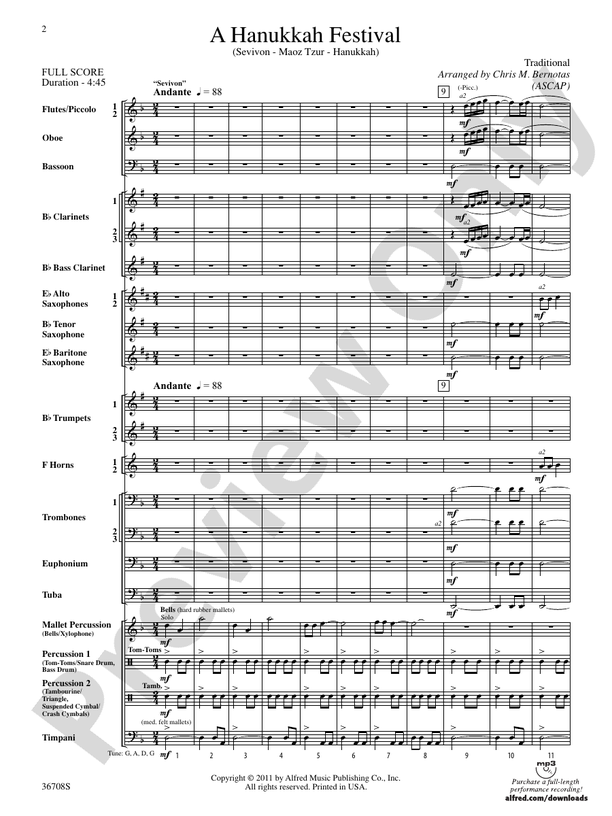 A Hanukkah Festival: Score: Concert Band Score - Digital Sheet Music ...