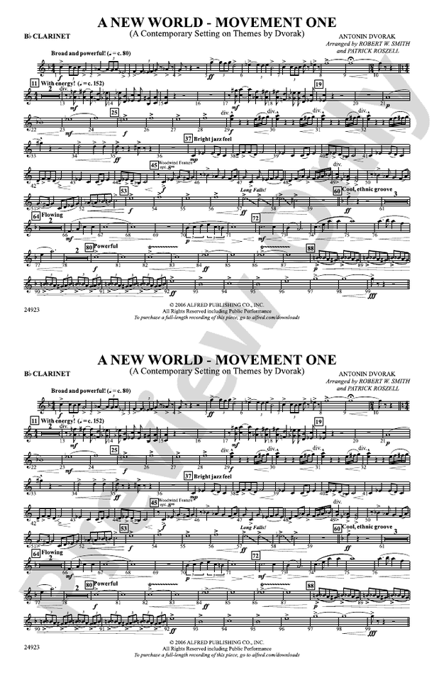 A New World---Movement One: 1st B-flat Clarinet: 1st B-flat Clarinet ...