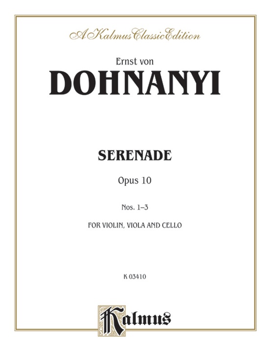 Dohnányi: Serenade, Op. 10: Serenade, Op. 10 (Violin) Part - Digital Sheet Music Download