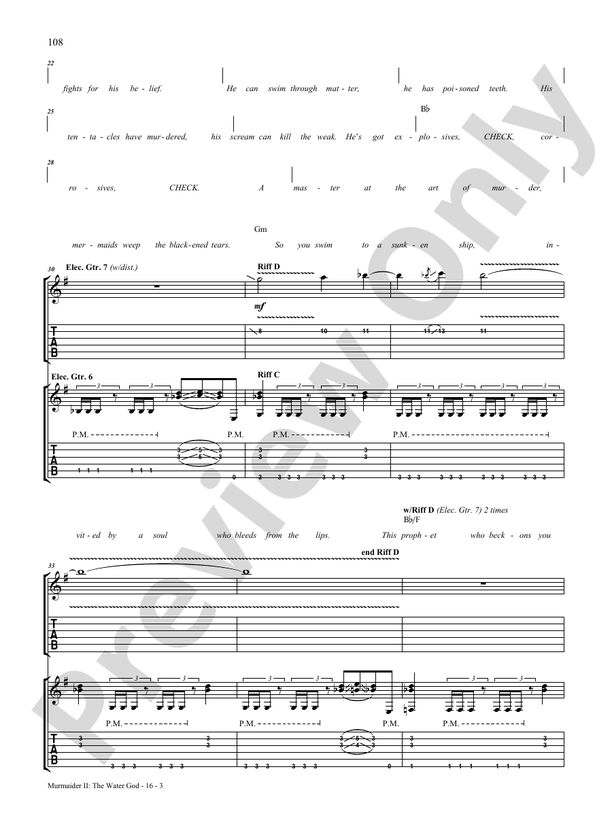 Murmaider II: The Water God: Guitar: Dethklok - Digital Sheet Music ...