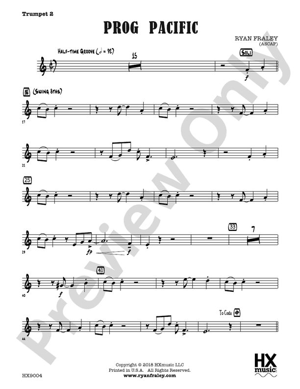 Prog Pacific: B-flat Trumpet 2: B-flat Trumpet 2 Part: Ryan Fraley - Digital Sheet Music Download