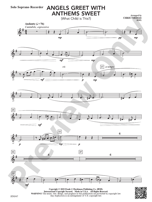 Angels Greet with Anthems Sweet (What Child is This?): Solo Soprano ...