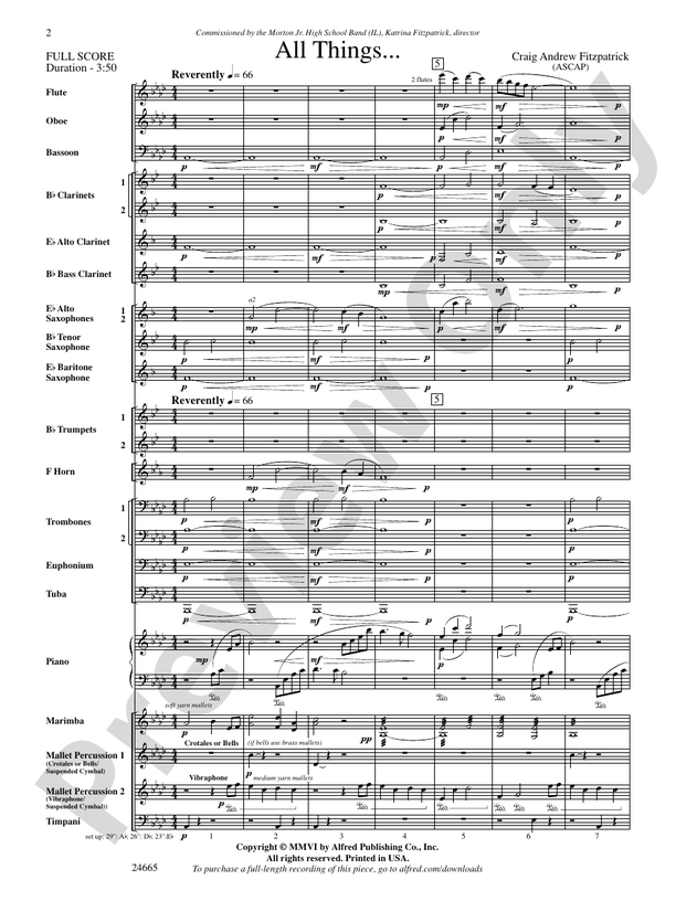 All Things: Score: Concert Band Score - Digital Sheet Music Download