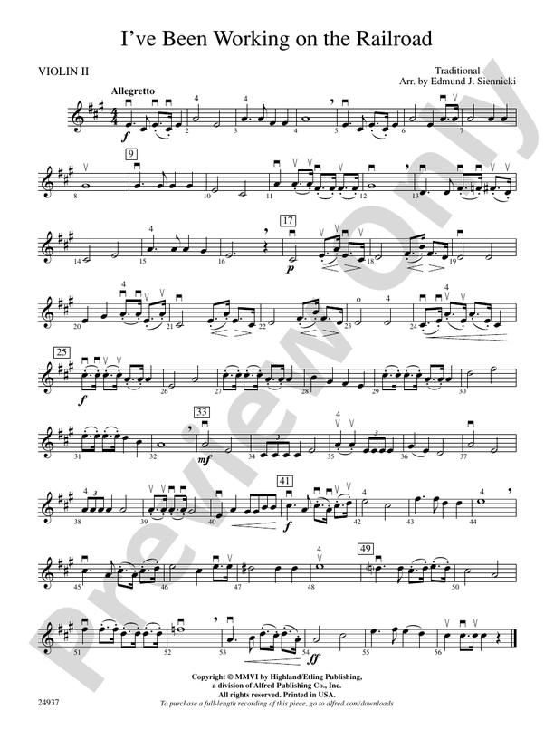 I've Been Working on the Railroad: 2nd Violin: 2nd Violin Part ...