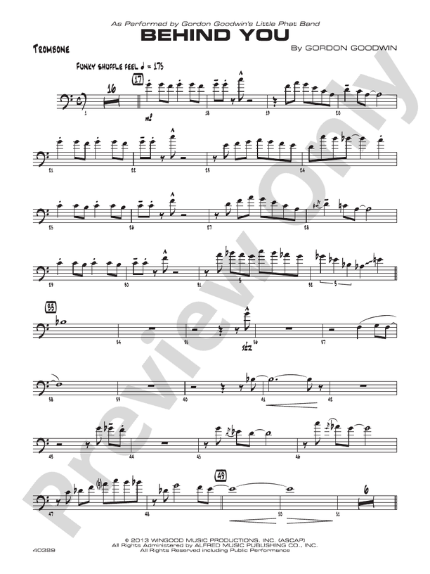 Behind You: 1st Trombone: 1st Trombone Part - Digital Sheet Music Download