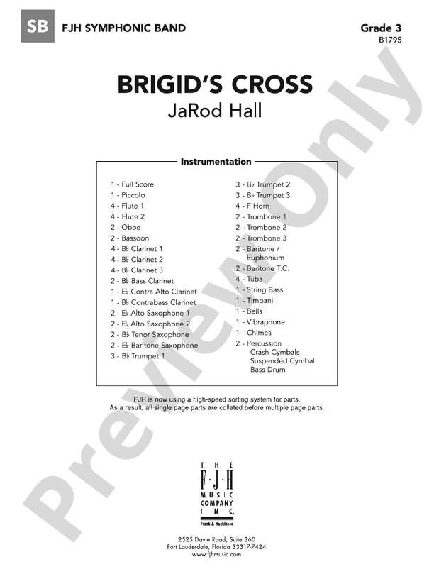 Brigid's Cross: Score: Concert Band Score: JaRod Hall - Digital Sheet ...