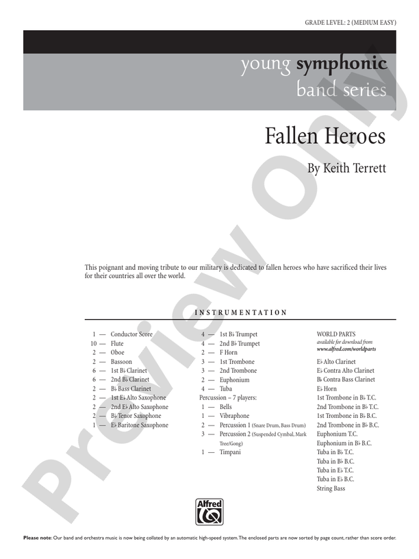 Fallen Heroes: Score: Concert Band Score - Digital Sheet Music Download