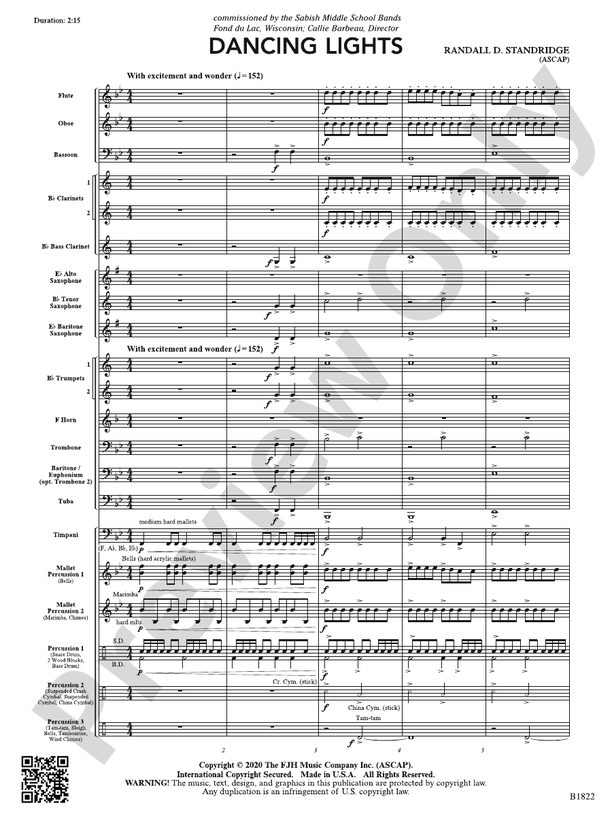 Dancing Lights: Score: Concert Band Score: Randall D. Standridge ...