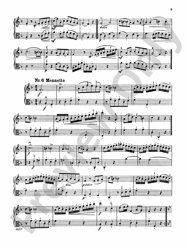 Mozart: Twelve Duets, K. 487 (Arranged): Duet No. 6 (Menuetto) Part - Digital Sheet Music Download