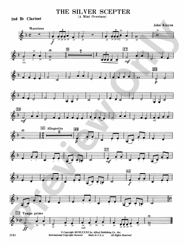 The Silver Scepter: 2nd B-flat Clarinet: 2nd B-flat Clarinet Part ...