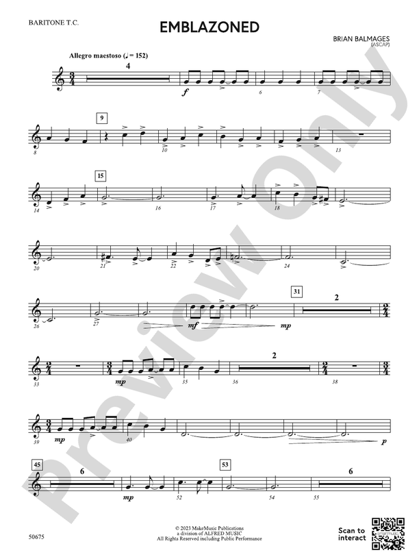 Emblazoned: Baritone T.C.: Baritone T.C. Part - Digital Sheet Music ...