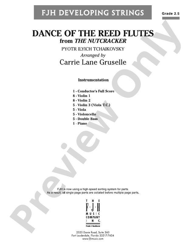Dance of the Reed Flutes from The Nutcracker: Score: String Orchestra ...