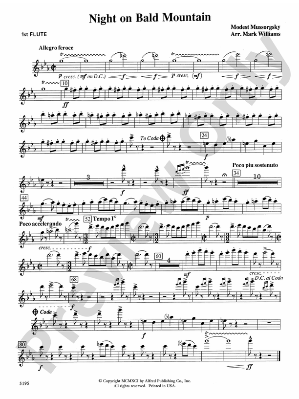 Night on Bald Mountain: Flute: Flute Part - Digital Sheet Music Download