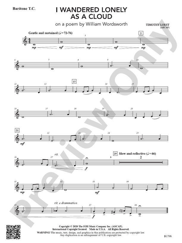 I Wandered Lonely as a Cloud (on a poem by William Wordsworth ...