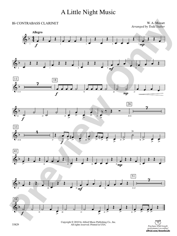 A Little Night Music: (wp) B-flat Contrabass Clarinet: (wp) B-flat Contrabass Clarinet World ...